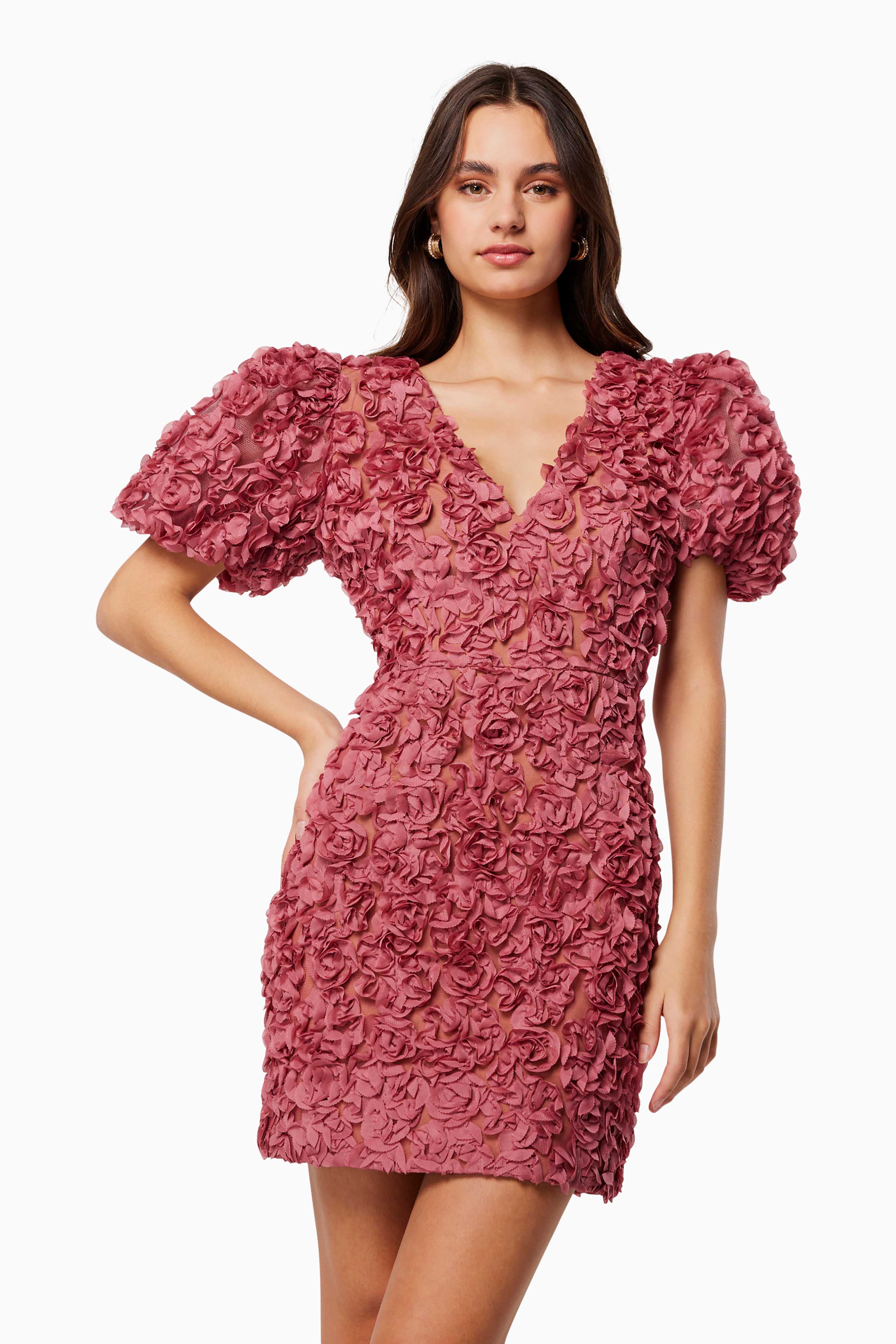 Adoration Short Puffed Sleeve Mini Dress In Pink – ZsaZsa Boutique